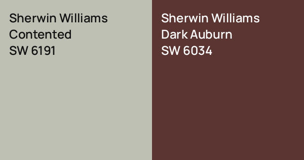 Sherwin Williams Contented vs. Sherwin Williams Dark Auburn comparison
