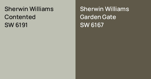 Sherwin Williams Contented vs. Sherwin Williams Garden Gate comparison