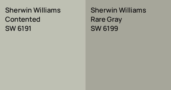 Sherwin Williams Contented vs. Sherwin Williams Rare Gray comparison