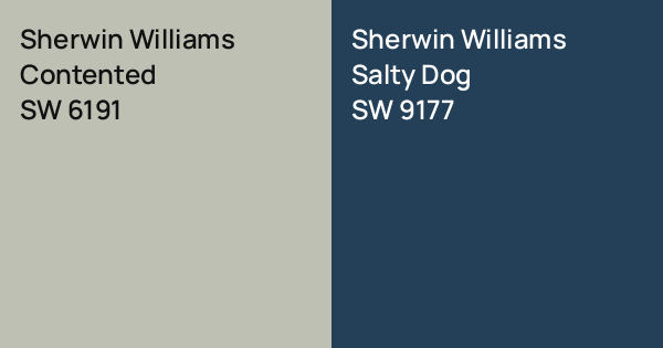 Sherwin Williams Contented vs. Sherwin Williams Salty Dog comparison