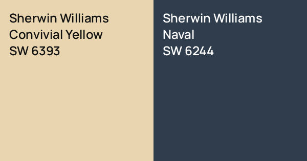 Sherwin Williams Convivial Yellow vs. Sherwin Williams Naval comparison