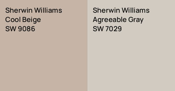 Sherwin Williams Cool Beige vs. Sherwin Williams Agreeable Gray comparison