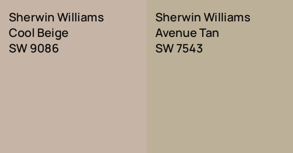Sherwin Williams Cool Beige vs. Sherwin Williams Avenue Tan comparison