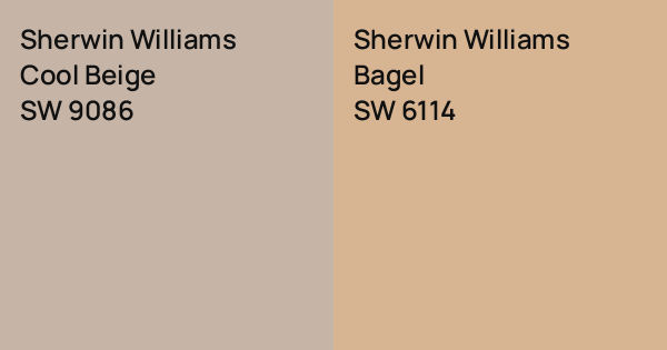 Sherwin Williams Cool Beige vs. Sherwin Williams Bagel comparison