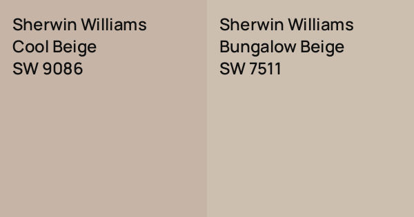 Sherwin Williams Cool Beige vs. Sherwin Williams Bungalow Beige comparison