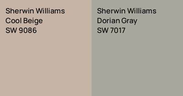 Sherwin Williams Cool Beige vs. Sherwin Williams Dorian Gray comparison