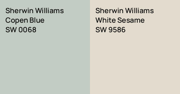 Sherwin Williams Copen Blue vs. Sherwin Williams White Sesame comparison