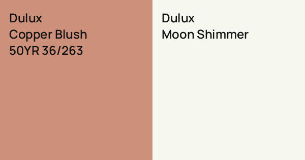 Dulux Copper Blush vs. Dulux Moon Shimmer comparison