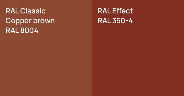 RAL Classic Copper brown vs. RAL Effect RAL 350-4 comparison