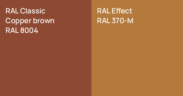 RAL Classic Copper brown vs. RAL Effect RAL 370-M comparison