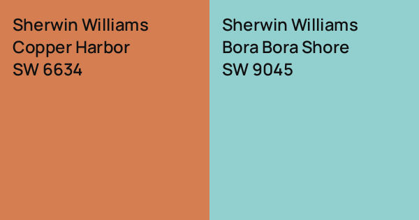Sherwin Williams Copper Harbor vs. Sherwin Williams Bora Bora Shore ...
