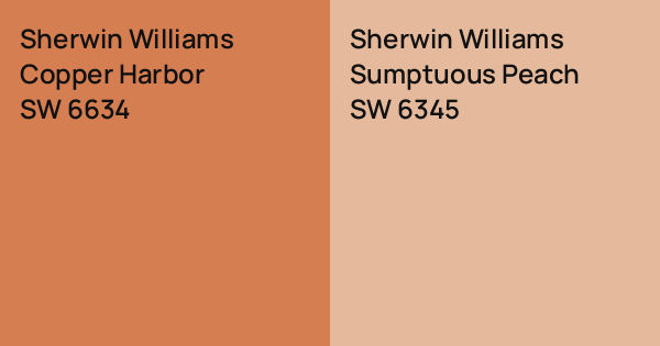 Sherwin Williams Copper Harbor vs. Sherwin Williams Sumptuous Peach ...