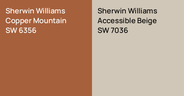 Sherwin Williams Copper Mountain vs. Sherwin Williams Accessible Beige ...