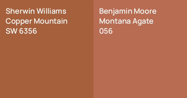 Sherwin Williams Copper Mountain vs. Benjamin Moore Montana Agate ...
