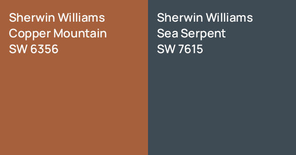 Sherwin Williams Copper Mountain vs. Sherwin Williams Sea Serpent ...