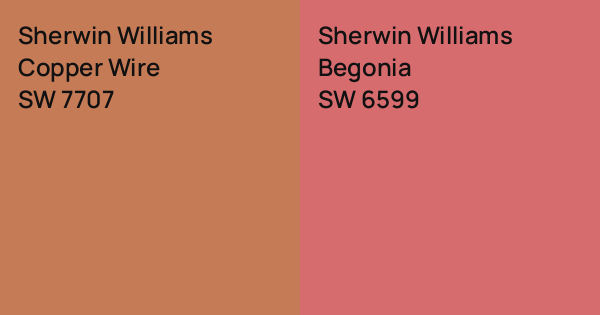 Sherwin Williams Copper Wire vs. Sherwin Williams Begonia comparison