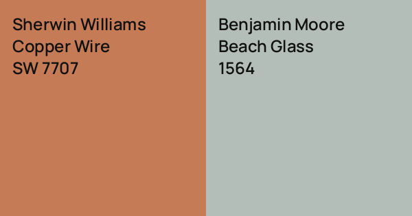 Sherwin Williams Copper Wire vs. Benjamin Moore Beach Glass comparison