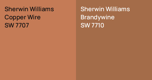 Sherwin Williams Copper Wire vs. Sherwin Williams Brandywine comparison