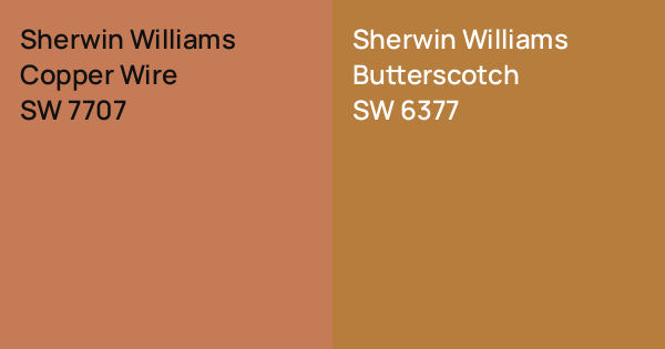 Sherwin Williams Copper Wire vs. Sherwin Williams Butterscotch comparison