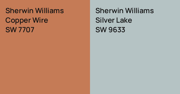 Sherwin Williams Copper Wire vs. Sherwin Williams Silver Lake comparison
