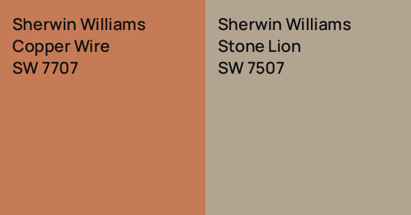 Sherwin Williams Copper Wire vs. Sherwin Williams Stone Lion comparison