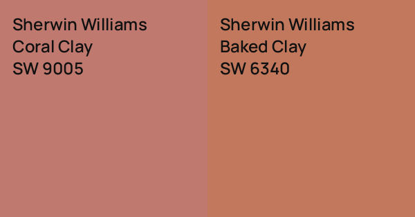 Sherwin Williams Coral Clay vs. Sherwin Williams Baked Clay comparison