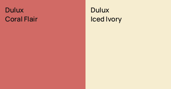 Dulux Coral Flair vs. Dulux Iced Ivory comparison