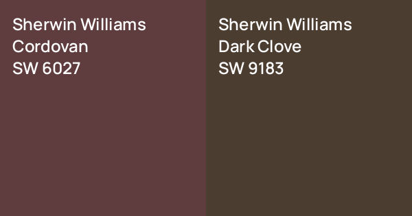Sherwin Williams Cordovan vs. Sherwin Williams Dark Clove comparison