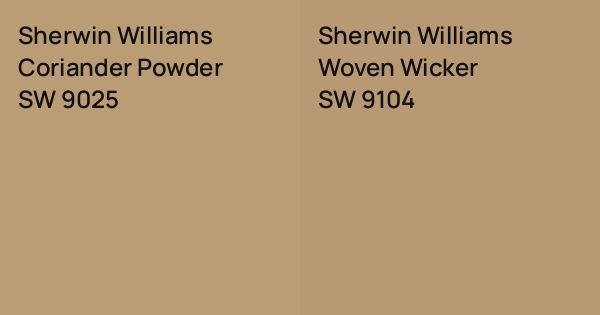 Sherwin Williams Coriander Powder vs. Sherwin Williams Woven Wicker ...