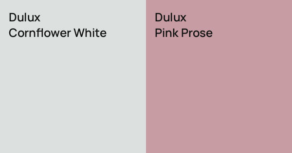 Dulux Cornflower White vs. Dulux Pink Prose comparison