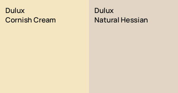 Dulux Cornish Cream vs. Dulux Natural Hessian comparison