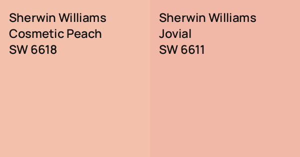 Sherwin Williams Cosmetic Peach vs. Sherwin Williams Jovial comparison