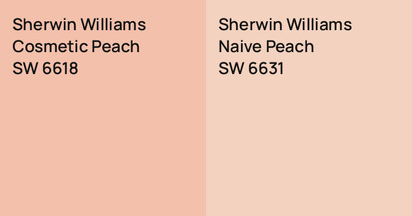 Sherwin Williams Cosmetic Peach vs. Sherwin Williams Naive Peach comparison