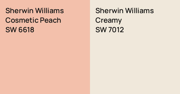 Sherwin Williams Cosmetic Peach vs. Sherwin Williams Creamy comparison