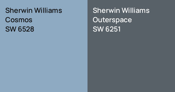 Sherwin Williams Cosmos vs. Sherwin Williams Outerspace comparison