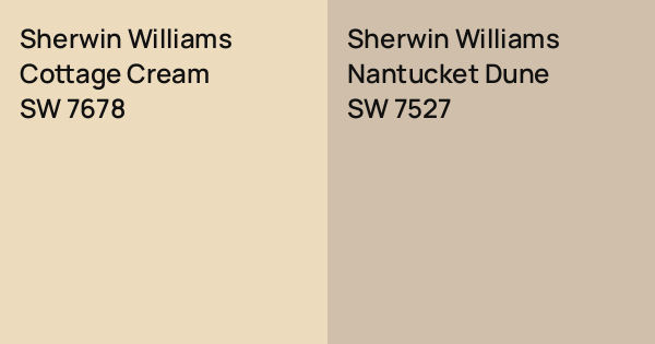 Sherwin Williams Cottage Cream vs. Sherwin Williams Nantucket Dune ...