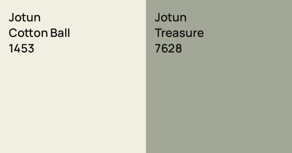 Jotun Cotton Ball vs. Jotun Treasure comparison