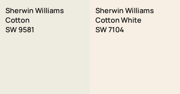 Sherwin Williams Cotton vs. Sherwin Williams Cotton White comparison