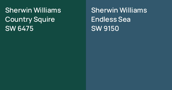 Sherwin Williams Country Squire vs. Sherwin Williams Endless Sea comparison