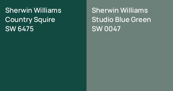 Sherwin Williams Country Squire vs. Sherwin Williams Studio Blue Green ...