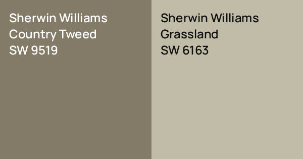Sherwin Williams Country Tweed vs. Sherwin Williams Grassland comparison