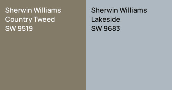 Sherwin Williams Country Tweed vs. Sherwin Williams Lakeside comparison