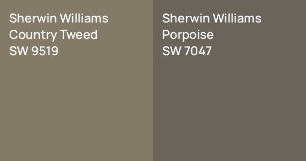 Sherwin Williams Country Tweed vs. Sherwin Williams Porpoise comparison