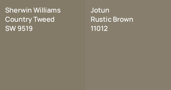 Sherwin Williams Country Tweed vs. Jotun Rustic Brown comparison