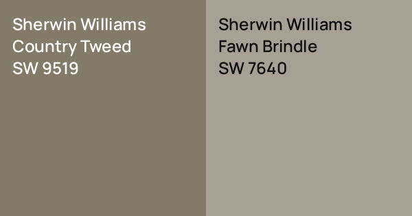 Sherwin Williams Country Tweed vs. Sherwin Williams Fawn Brindle comparison