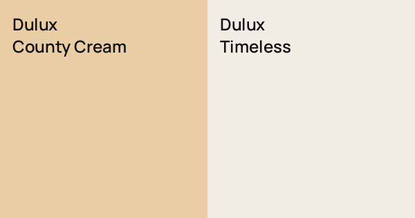 Dulux County Cream vs. Dulux Timeless comparison