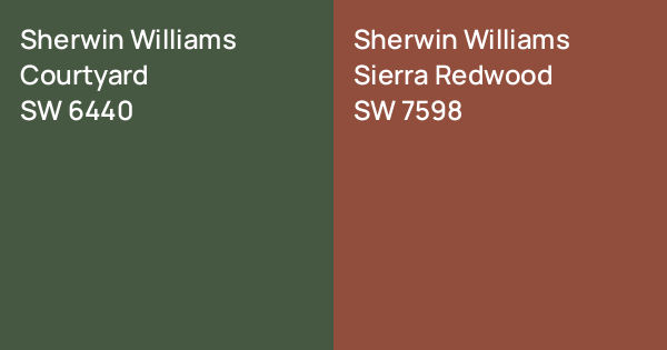 Sherwin Williams Courtyard vs. Sherwin Williams Sierra Redwood comparison