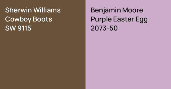 Sherwin Williams Cowboy Boots vs. Benjamin Moore Purple Easter Egg ...