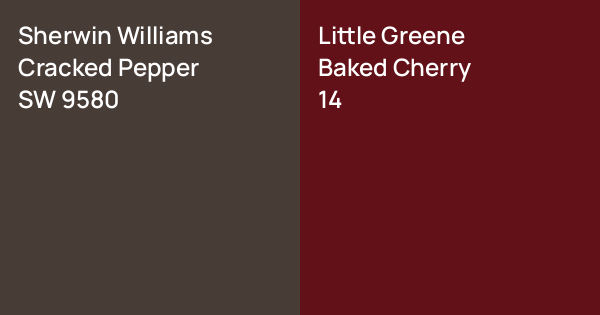 Sherwin Williams Cracked Pepper vs. Little Greene Baked Cherry comparison