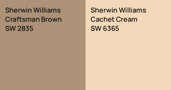 Sherwin Williams Craftsman Brown vs. Sherwin Williams Cachet Cream ...